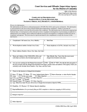 Fillable Online csosa army eeo formal complaint form hawaii Fax Email ...