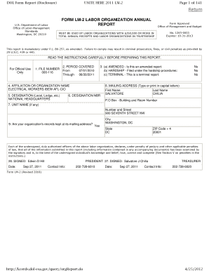 Fillable Online return form lm 2 labor organization annual report ibew ...