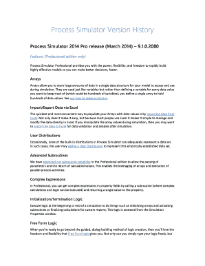 Fillable Online Process Simulator Version History Fax Email Print ...