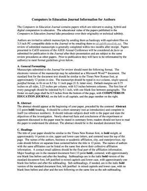 Fillable Online asee computers in education journal form Fax Email ...