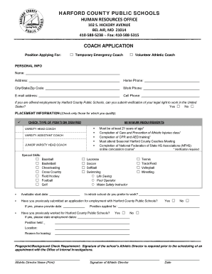 Fillable Online hcps hcps coaching application form Fax Email Print ...