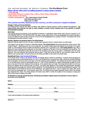 Fillable Online theactingschool application form to the acting school ...
