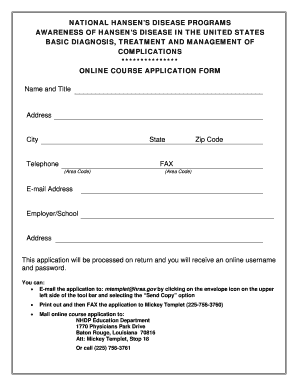 Fillable Online hrsa Online Course: Awareness of Hansen's Disease in ...