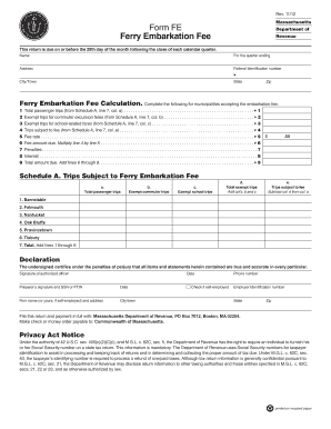 Fillable Online mass ferry service embarkation fee form Fax Email Print ...