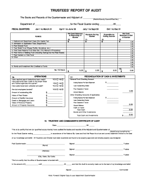 Fillable Online TRUSTEES' REPORT OF AUDIT Fax Email Print - pdfFiller