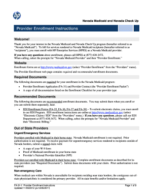Fillable Online medicaid nv nevada medicaid provider enrollment ...
