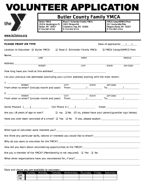 Fillable Online bcfymca ymca armco butler pa form Fax Email Print ...