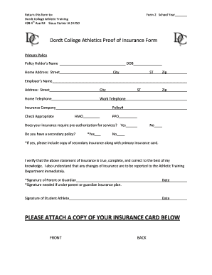 Fillable Online dordt evidence of insurance form Fax Email Print ...