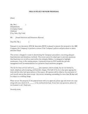 Fillable Online fraud policy review proposal form Fax Email Print ...