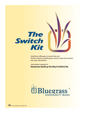 Fillable Online The Switch Kit - Bluegrass Community Bank Fax Email ...