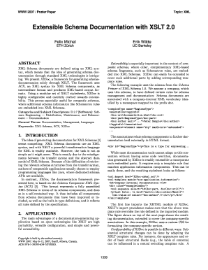 Fillable Online www2007 Extensible Schema Documentation with XSLT 2.0 ...