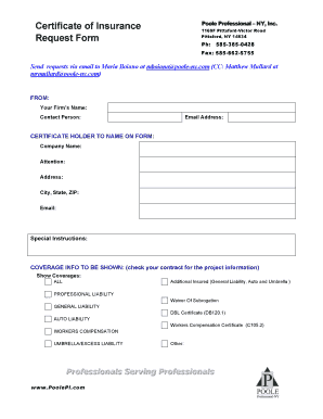 Fillable Online Certificate Request Form - Poole NY (UPDATED) Fax Email Print - pdfFiller
