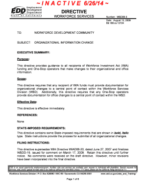 Fillable Online edd ca DIRECTIVE - Employment Development Department ...