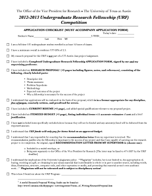 Fillable Online utexas urf utexas form Fax Email Print - pdfFiller