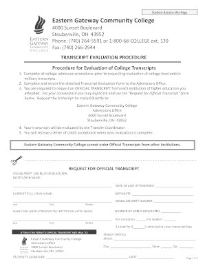 Fillable Online egcc 180068college form Fax Email Print - pdfFiller
