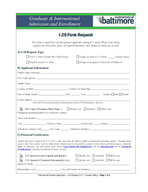 Fillable Online ubalt university of baltimore transfer procedure i20 ...