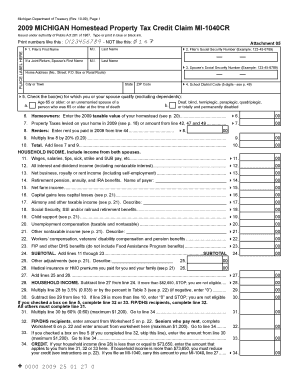 2002 Michigan Homestead Property Tax Credit Claim Mi 1040cr Form - Fill ...