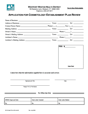 Fillable Online wwhd Application for Cosmetology Establishment Plan Review - wwhd Fax Email ...