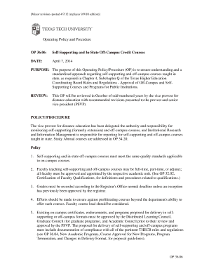 Fillable Online depts ttu o ttu op form Fax Email Print - pdfFiller