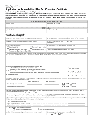 Fillable Online 1012, Application for Industrial Facilities Tax Exemption Certificate Fax Email ...