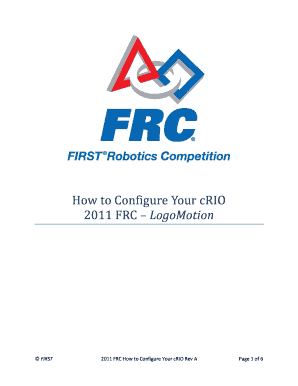 Fillable Online usfirst How to Configure Your cRIO 2011 FRC LogoMotion ...