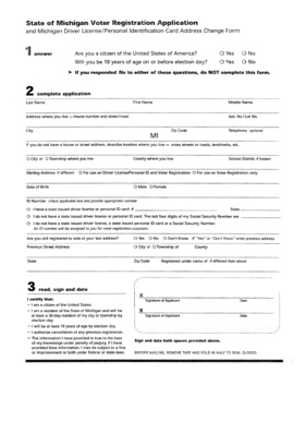 Fillable Online State f Michigan Voter Registration Appllicatiesn Fax ...