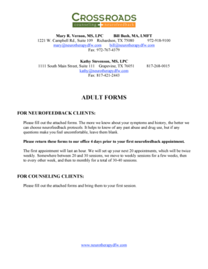 Fillable Online ADULT FORMS Fax Email Print - pdfFiller