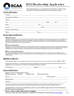 Fillable Online scaa-spill spillage control membership dues form Fax ...