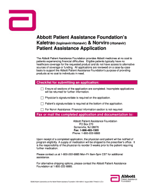 Fillable Online Abbott Patient Assistance Foundation Patient Assistance ...