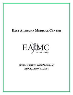 Fillable Online eamc east alabama scholarship loan program form Fax ...