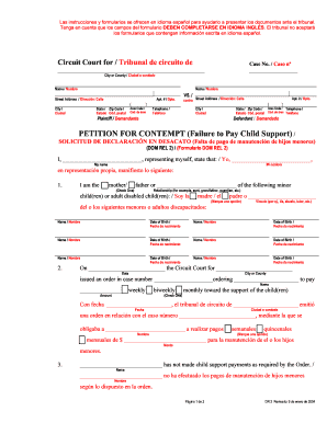 Maryland Child Support Contempt Petition Form - Plantilla Rellenable en ...