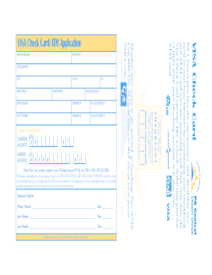 Fillable Online VISA Check Card/ATM Application Fax Email Print - pdfFiller