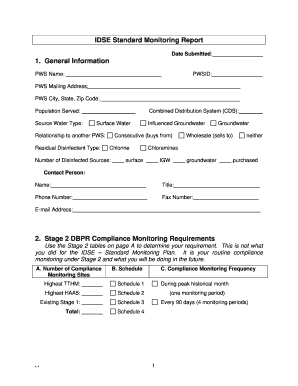 Fillable Online denr sd IDSE Standard Monitoring Report - denr sd Fax ...