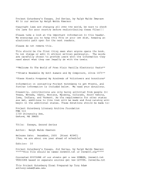 Fillable Online ralph waldo emerson royalties form Fax Email Print ...