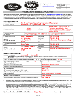 Fillable Online US CLUB SOCCER - Tournament Hosting Application Packet ...