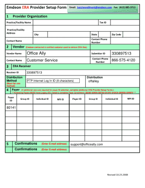 Fillable Online emdeon era provider setup form Fax Email Print - pdfFiller