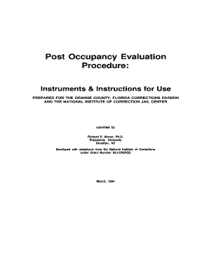 Fillable Online static nicic Post Occupancy Evaluation Procedure ...