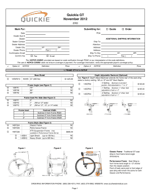 Fillable Online Order Form - Quickie-Wheelchairs.com Fax Email Print ...