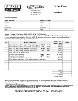 Fillable Online Company Logo Here - Bruzer Less Lethal Fax Email Print ...