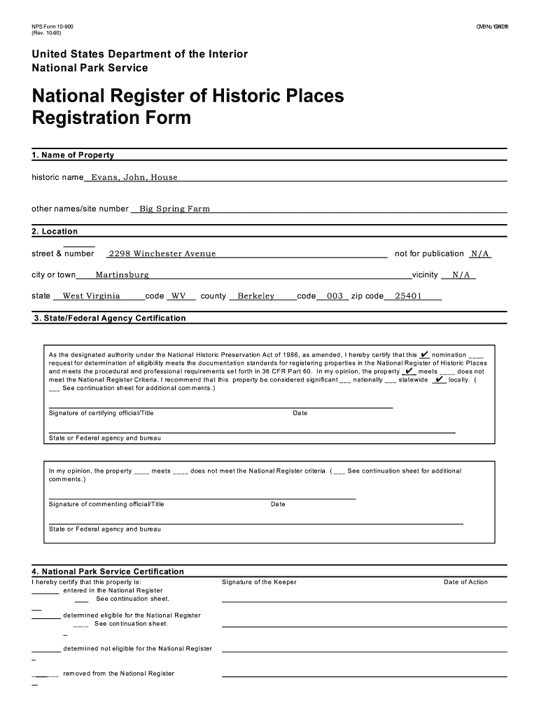 Fillable Online National Register of Historic Places Registration Form ...