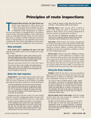 Fillable Online nalc Contract Talk: Principles of route inspections ...