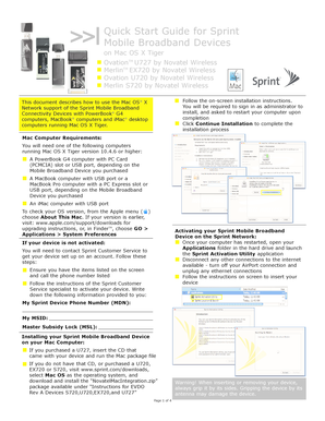 Fillable Online Quick Start Guide for Sprint Mobile Broadband Devices ...
