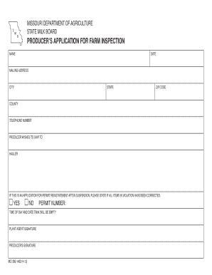 Fillable Online mda mo Producer's Application for Farm Inspection - mda mo Fax Email Print ...