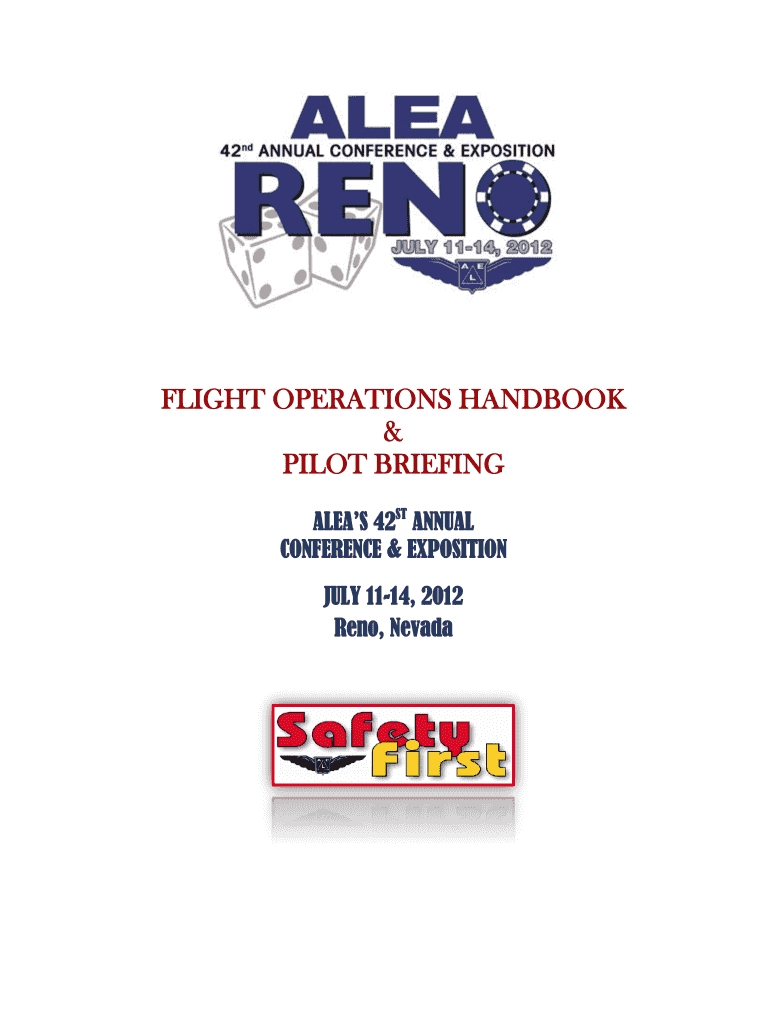 Fillable Online alea FLIGHT OPERATIONS HANDBOOK & PILOT BRIEFING - alea ...
