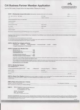 Fillable Online CAI BusinessPartner Member Application Fax Email Print ...