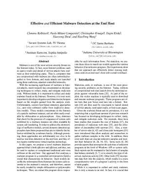 Fillable Online usenix Effective and Efficient Malware Detection at the End Host - USENIX ...