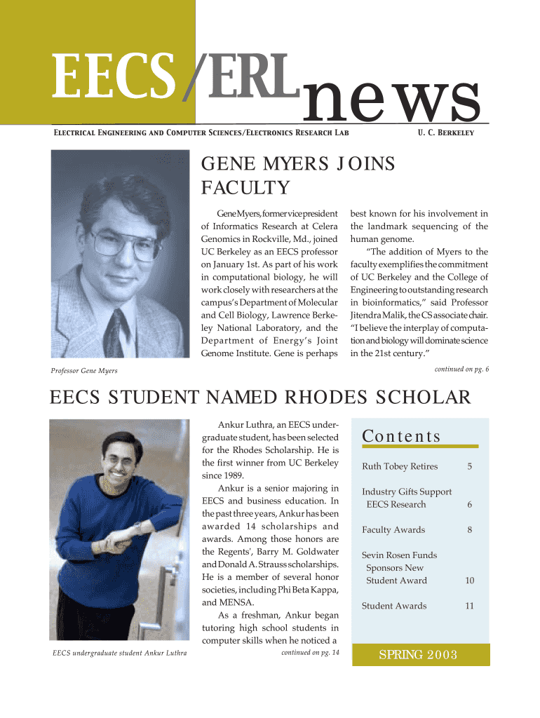 Fillable Online eecs berkeley EECS /ERLnews - eecs berkeley Fax Email Print - pdfFiller