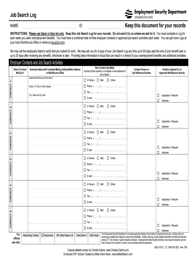 Work Search Activity Log Examples Massachusetts Fill Out Sign Online