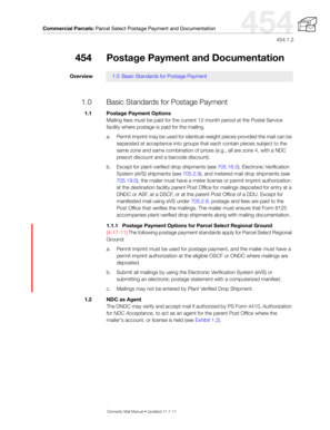 Fillable Online Commercial Parcels Parcel Select Postage Payment and ...