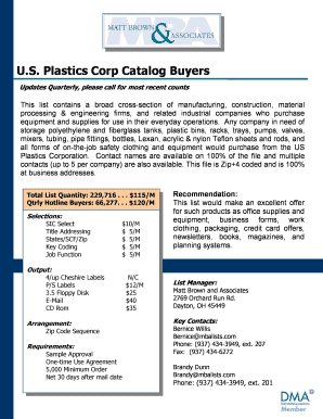 Fillable Online U.S. Plastics Corp Catalog Buyers Fax Email Print - pdfFiller